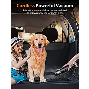 CAFELE Car Vacuum Cordless Rechargeable, 【Instant Car Interior Clean】Portable 7500mAh Wireless Handheld Car Vacuum Cleaner, Mini Battery Operated Car Vacuum for Pet Hair, Food Crumbs, Detail Cleaning