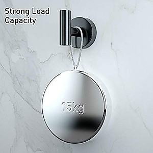 YAKAON Matte Black Towel Coat Hooks for Bathroom, SUS 304 Stainless Steel Single Towel/Robe Clothes Hook, Contemporary Hotel Style Wall Mounted 2 Pack