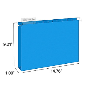 HERKKA Extra Capacity Legal Size Hanging File Folders, 30 Reinforced Hang Folders, Heavy Duty 1 Inch Expansion, Designed for Bulky Files, Medical Charts, Assorted Colors, 30 Pack