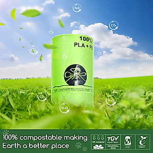 PETOCAT Drawstring Biodegradable Cat Litter Bags Fit Catlink Self Cleaning Cat Litter Box Heavy Duty Cat Litter Liner for Robot 3 4,100% Compostable Trash Bags (25.6" x 15.7"- 60 Count)