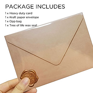 Joyfulmap Wedding Card to Officiant, Wedding Card with Kraft envelope and wax seal, Thank You for Marrying Us, Thank You Card for Priest, Minister, Judge, Pastor