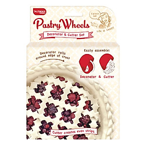Talisman Designs Pastry Wheel Decorator & Cutter Set | Dishwasher Safe & Food Safe | Pie Crust Cutters | Kitchen Baking Cutters | Pie Decorator | Dough Cutter