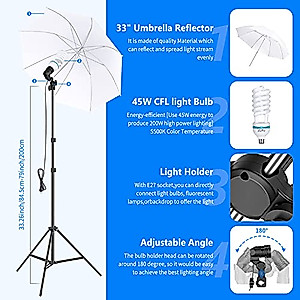 NEEWER Photography Lighting kit with Backdrops, 8.5ftx10ft Backdrop Stand, 800W Equivalent 5500K Umbrella Softbox Continuous Lighting, Photo Studio Equipment for Portrait Product Photo Shoot