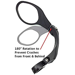 Hafny Handlebar Bike Mirror, Stainless Steel Lens Mirror, Bicycle Rearview Mirror, Safety Reflector, E-bike Mirror, Cycling Mirror, HF-MR081
