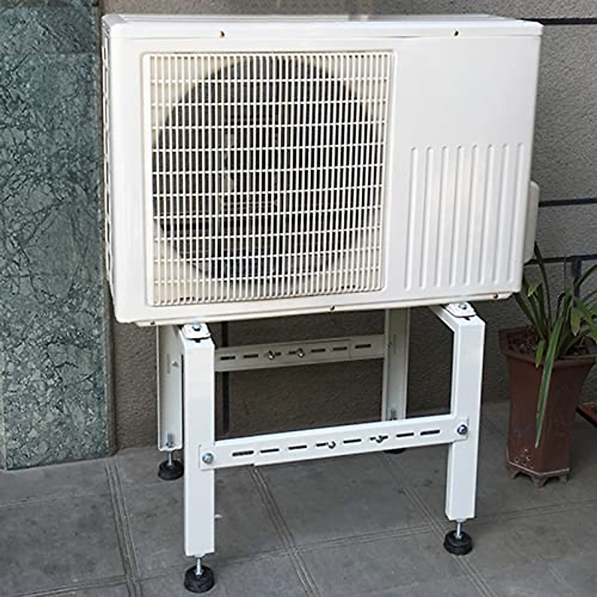 Mini-Split Air Conditioner Bracket Floor Stand, Ground Mounting Bracket for Outdoor Ductless Mini Split Air Conditioner, Galvanized Steel Condenser Bracket Heat Pump Base, Universal Design
