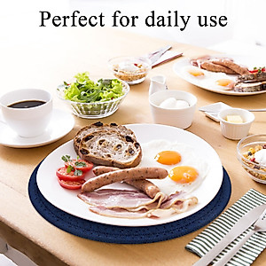 SHACOS 8 Inches Trivets for Hot Dishes, 4 Pieces Cotton Trivets Mats for Kitchen, Hot Pads for Countertops and Table, Heat-Resistant Pot Holders for Hot Pots and Pans(Blue, 4pcs)