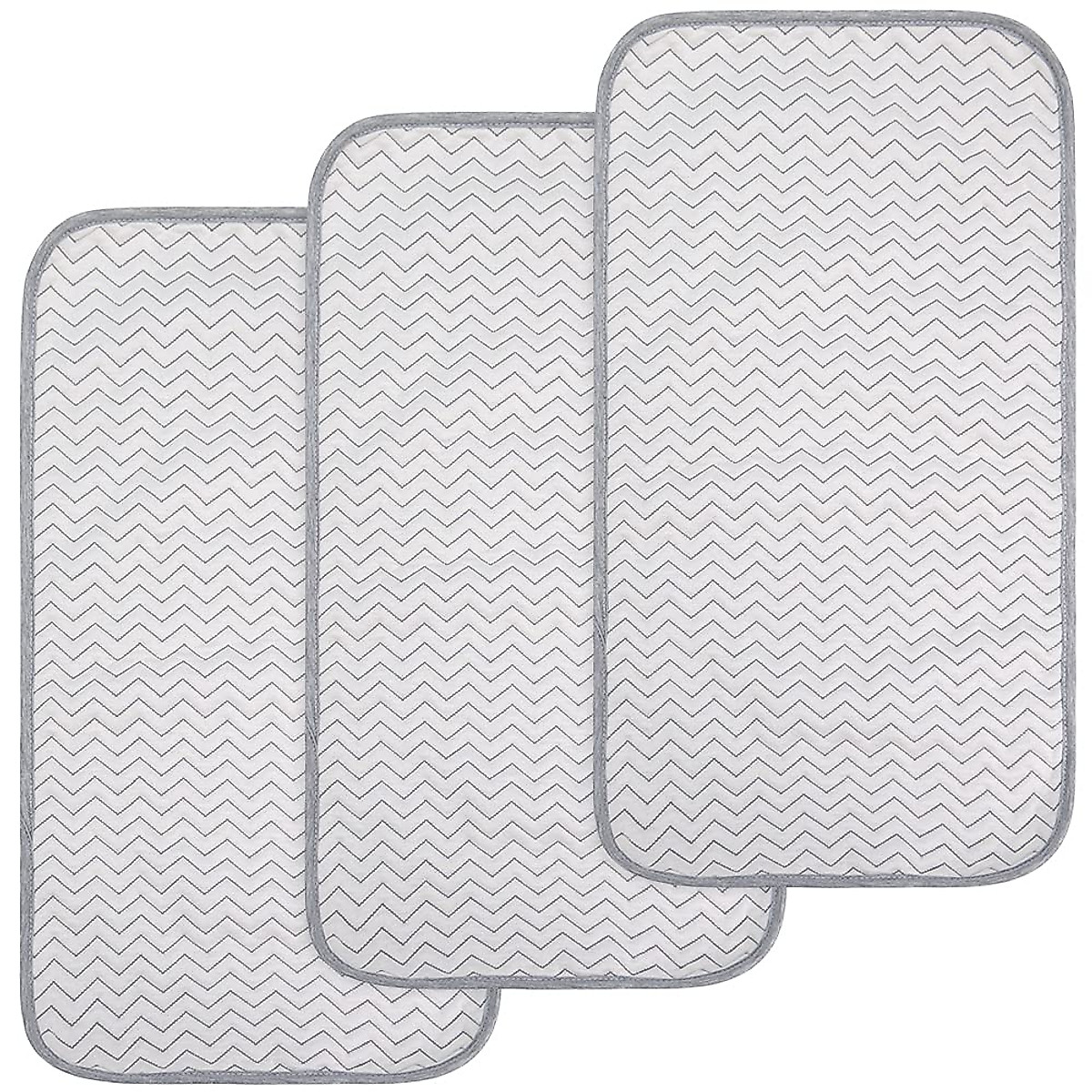 BlueSnail Ultra Soft and Absorbt Quilted Waterproof Changing Pad Liner 3pk (Gray)