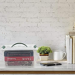 Saedy 14 Quart Latching Box, Great Funtionality Plastic Storage Bin with Lid, Clear Transparent Box with Handles