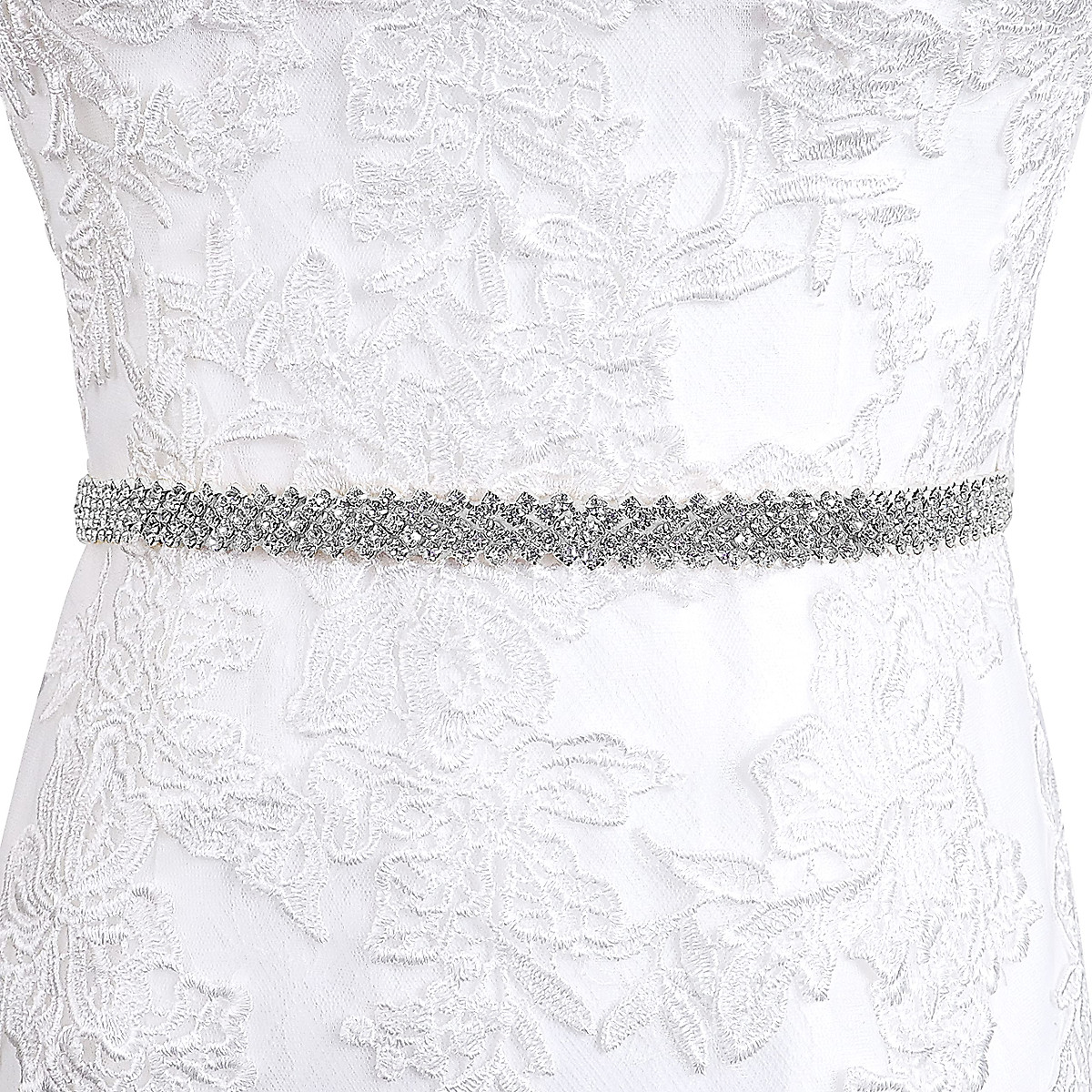 Lovful Bling Rhinestone Belt,Crystal Chain Belt for Women Dresses,Sparkly Diamond Glitter Waist Belts,Silver