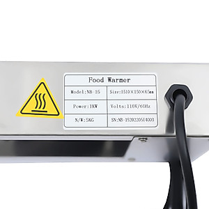 Fetcoi 60'' Food Heat Lamp Overhead Food Warmer, Commercial Electric Infrared Strip Heater with Cord, Plug & 4 Mounting Hooks, for Restaurants, Buffets, 110V, 1000 Watts, Silver