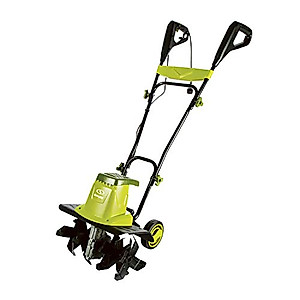 Sun Joe TJ603E 16-Inch 12-Amp Electric Tiller and Cultivator , Green & Yard Master 9940010 Outdoor Garden 120-Foot Extension Cord, Light Duty, 10 Amps, Lime Green