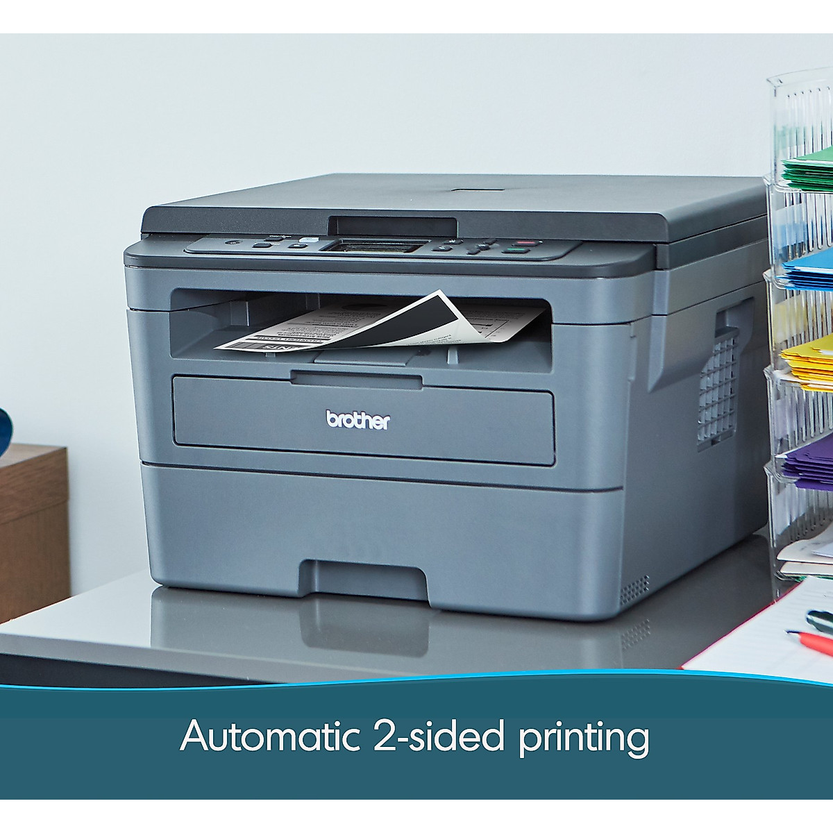 Brother HL-L23 90DW Series Compact Wireless Monochrome Laser All-in-One Printer - Print Scan Copy - Mobile Printing - Auto Duplex Printing - Up to 32 Pages/Minute - 2-line Display + HDMI Cable