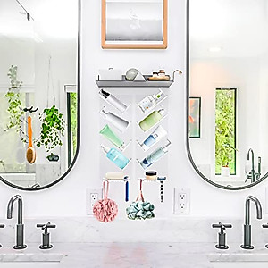 KMOTASUO 2 Pack Acrylic Shower Shelves, Clear Bathroom Shower Caddy Organizer, Wall Mounted Shampoo Holder for Shower, Bath Shelf Storage Rack for Everything Rust Proof No Drilling