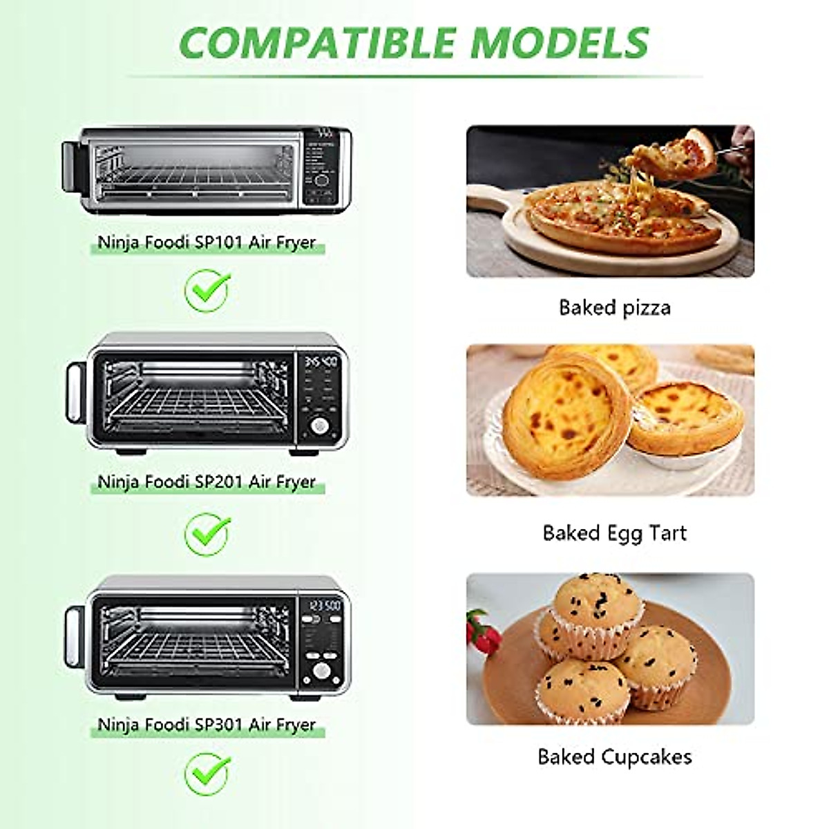 3PCS Air Fryer Oven Liners and 3PCS Mesh Grill Mats Compatible with Ninja Foodi SP101 SP201 SP301, 12inch Reusable Liner for Bottom of Oven and Non-Stick Air Fryer Toaster Oven Mat for Oven, Microwave