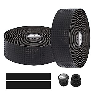 CNC Bike Handlebar Tape, Road Bicycle Bar Tapes, 2 Pcs Cycling Handle Wraps for Mountain Bike, Black/Blue/Green/Red/White/Yellow/Pink (Carbon Pattern)