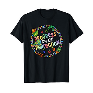 Progress Over Perfection Caterpillar Back To School Teacher T-Shirt