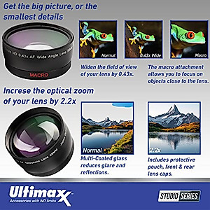 Ultimaxx Advanced OM-5 Camera with 12-45mm Lens Bundle (Silver) - Includes: 64GB Extreme SDXC, 0.43x Wide-Angle Lens Attachment, Universal Speedlite, Protective UV Filter & Much More (31pc Bundle)