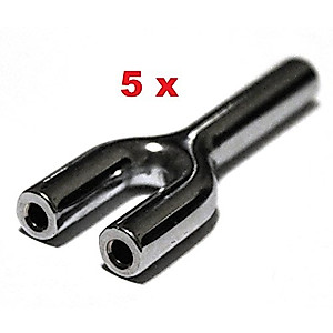 5x Double Barrel Tube Metal Y-shaped Mini Muffler Connector to Bottle Lab Fitting Fixture
