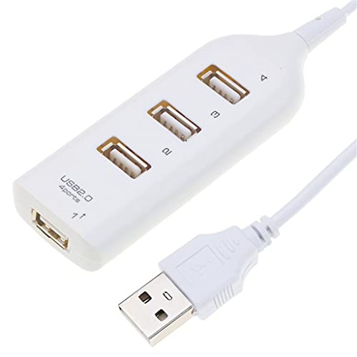 GPPZM Hi-Speed Hub Adapter USB Hub Mini USB 2.0 4-Port Splitter for PC Laptop Notebook Receiver Computer Peripherals Accessories (Color : White)