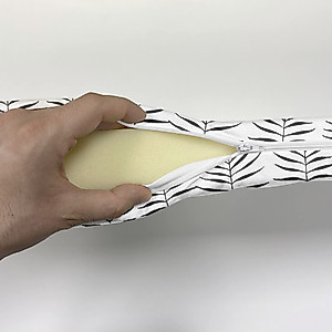 Lunarable Bench Cushion, Standard Size Foam Pad with Decorative Fabric Cover, 45" x 15" x 2", White and Black