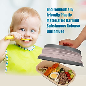 Microwave Cover for Food Collapsible Microwave Splatter Cover Made of TPR Dishwasher-Safe BPA Free Grey