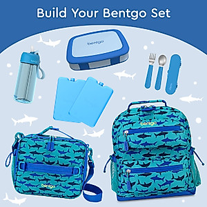 Bentgo® Kids Leak-Proof, 5-Compartment Bento-Style Kids Lunch Box - Ideal Portion Sizes for Ages 3 to 7, BPA-Free, Dishwasher Safe, Food-Safe Materials, 2-Year Warranty (Blue)