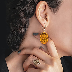 OLYCRAFT 4x5 Inch Hamsa Hand Clay Stencils Hand Silk Stencil Non-Adhesive Silk Screen Stencil Eye Clay Silk Screen Reusable Mesh Transfer for Polymer Clay Jewelry Earring Making