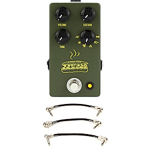 JHS Muffuletta 6-way Fuzz Pedal with 3 Patch Cables - Army Green