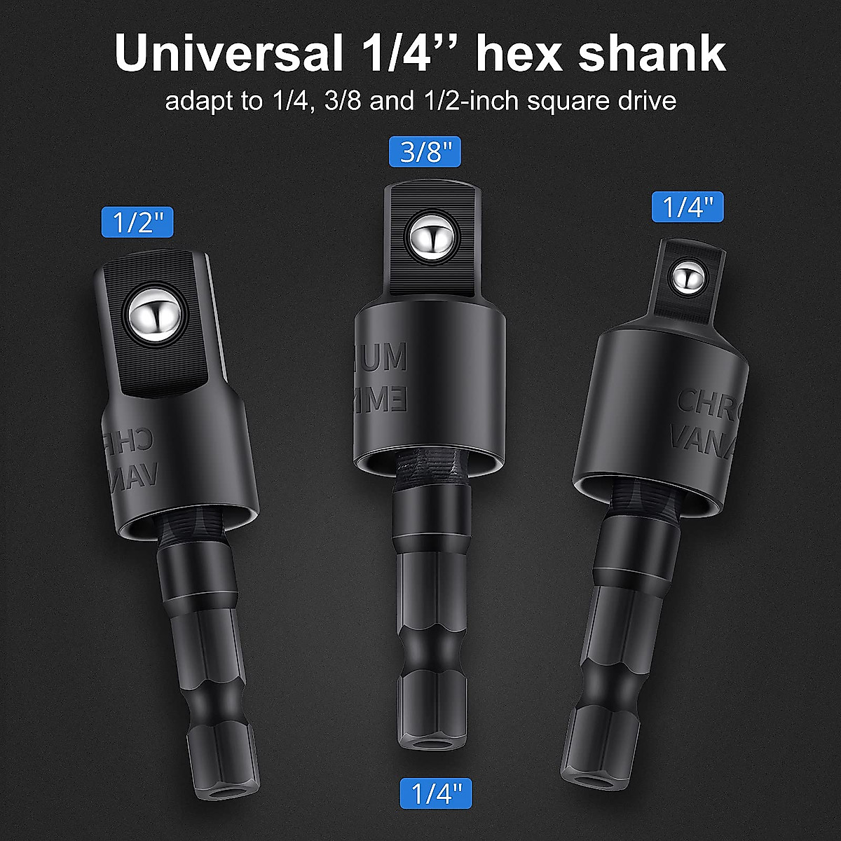 10 Pcs Drill Bit Sockets Adapter Extension Set Including Power Drill Adapters 360 Degree Rotatable Hex Shank Drill Adapters 105 Degree Angle Screwdriver Drill Bit for Household Workplace Industry