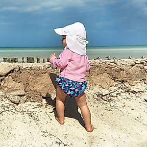 i play. by green sprouts Baby Girls Snap Reusable Swim Diaper, Aqua Dolphins, 12 Months