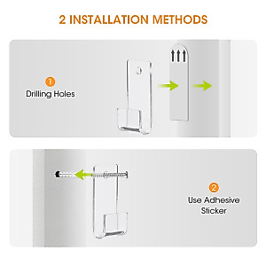 AIEVE Vinyl Record Wall Mount, 8 Sets 24 Pcs Vinyl Shelf Holder for Film Record Display, Record Holder for Albums Magazines Frame