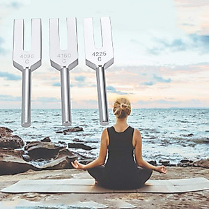 Angel Tuning Forks Set - 4096 Hz, 4160 Hz, 4225 Hz for Sound Healing, Musical Instrument, Therapy, with Silicone hammer and Soft Storage Bag