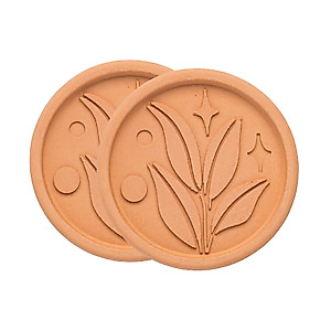 Goodful Brown Sugar Saver and Softener Disc with Elegant Leaf Design, Multiple Uses for Food Storage Containers, Reusable and Food Safe, Terracotta, 2 Pack