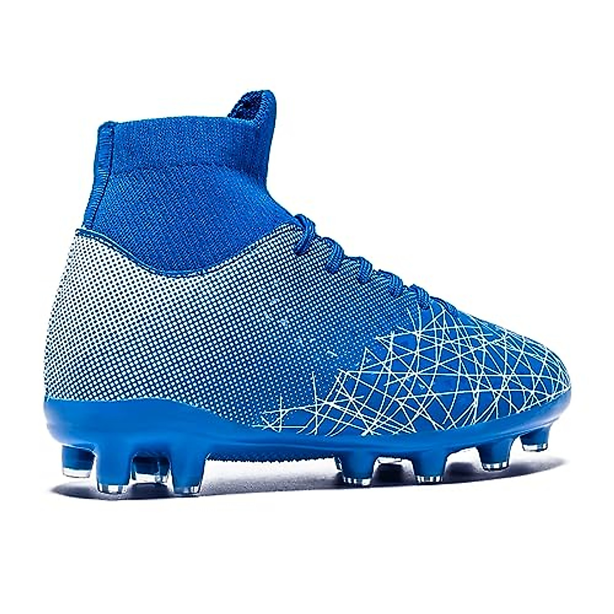 KouAzAz Kids Soccer Cleats Boys Girls Athletic Sport Shoes Outdoor Indoor Firm Ground Comfortable Football Shoes Blue