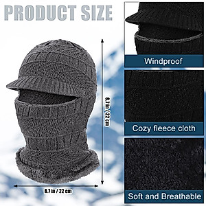 6 Pcs Winter Knit Balaclava Hat Anti Slip Touch Screen Mittens Set Winter Knitted Balaclava Beanie Knitted Winter Hat Thermal Winter Gloves for Men Women Outdoor Sports