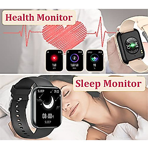 2023 Smart Watch (Answer/Make Calls), 1.81" Screen Smart Watches for Android Phones iPhone for Men Women IP67 Waterproof Fitness Tracker with Text Call Heart Rate SpO2 Sleep Monitor Black