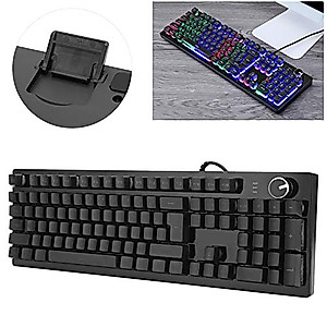Archuu Mechanical Gaming Keyboard, RGB LED Rainbow Backlight Mechanical Keyboard Wired Gaming Keyboard E-Sport Gaming Home Office Notebook Computer Universal K620D(Black)