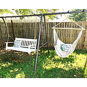 Chihee Hammock Chair Swing Chair Max 330 lbs Large Hanging Seat Patio Lawn Hanging Chair Relax Cotton Weave for Superior Comfort Durability Perfect for Indoor/Outdoor Home Bedroom Deck Yard Garden