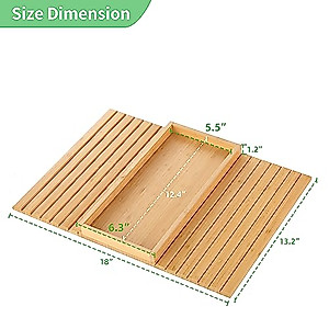 GEHE Sofa Arm Tray Bamboo Sofa Tray Table for Couch, Sofa Armrest Tray Table Anti-Slip Arm Table Clip On Tray Sofa Table, Couch Cup Holder for Snacks,Phone,Control,Cups,Flexible and Foldable