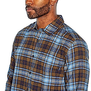 Eddie Bauer Bristol Men's Flannel Shirt - Deep Denim Plaid Small