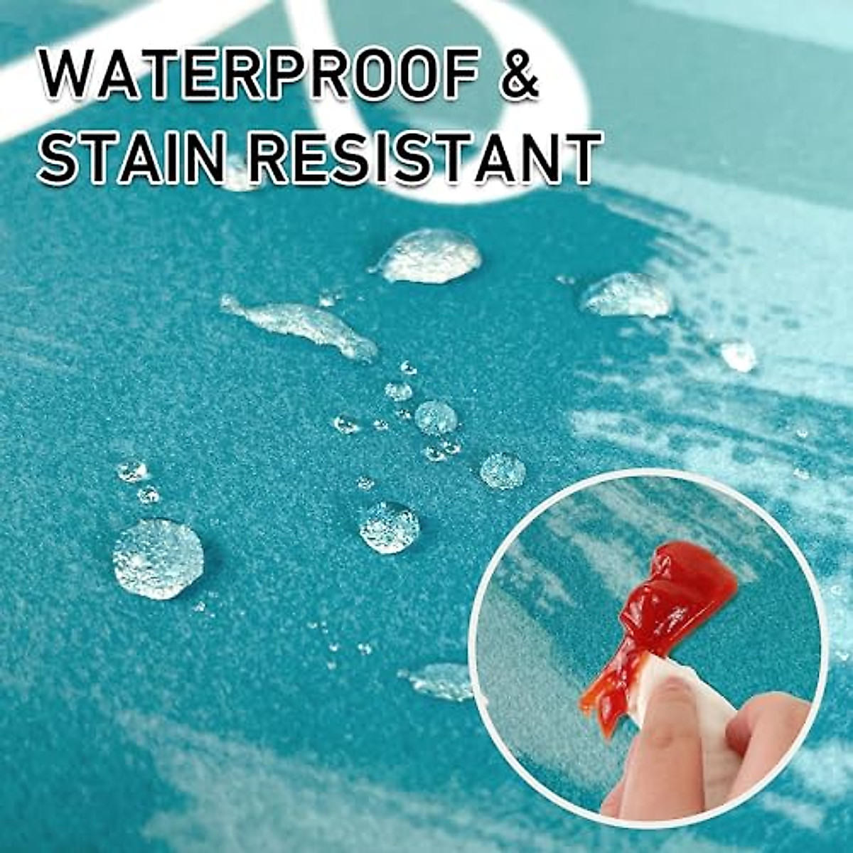 KOZYFLY Laundry Room Rug Runner 20"x60" Non Slip Laundry Rug Kitchen Rugs Washable Laundry Room Mat Waterproof Mudroom Floor Carpet Runner Bathroom Laundry Room Decor Farmhouse Rugs, 2x5, Teal