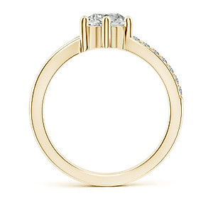 Angara Natural 0.14 Ct Diamond Infinity Ring for Women in 14K Yellow Gold (Color : K | Clarity : I3) | April Birthstone, Birthday, Engagement, Anniversary Jewelry Gift For Women