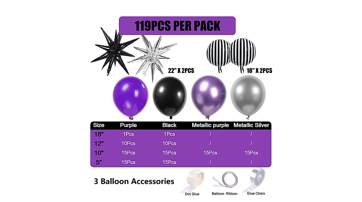 Gothic Balloon Garland Kit for Halloween & Birthdays