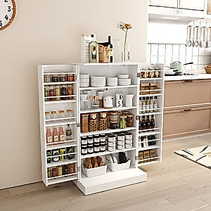 HOMEFORT 41" Kitchen Pantry Cabinet, Storage Cabinet with 6 Adjustable Shelves, Space Saving Cupboard Cabinet for Kitchen, Garage, Pantry, Office, Patio