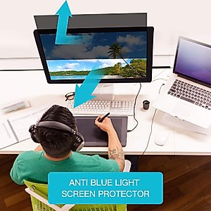 24''W Inch Privacy Screen Filter for Desktop Computer Widescreen Monitor - Anti-Glare, Blocks 96% UV,Anti-Scratch with 16:10 Aspect Ratio
