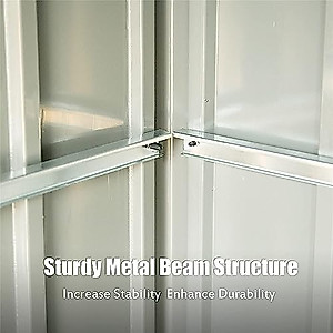 Outdoor Storage Shed Metal Waterproof Garden Tool Shed with Lockable Door Outdoor Storage Clearance for Backyard, Patio, Lawn (6.27x4.51FT)