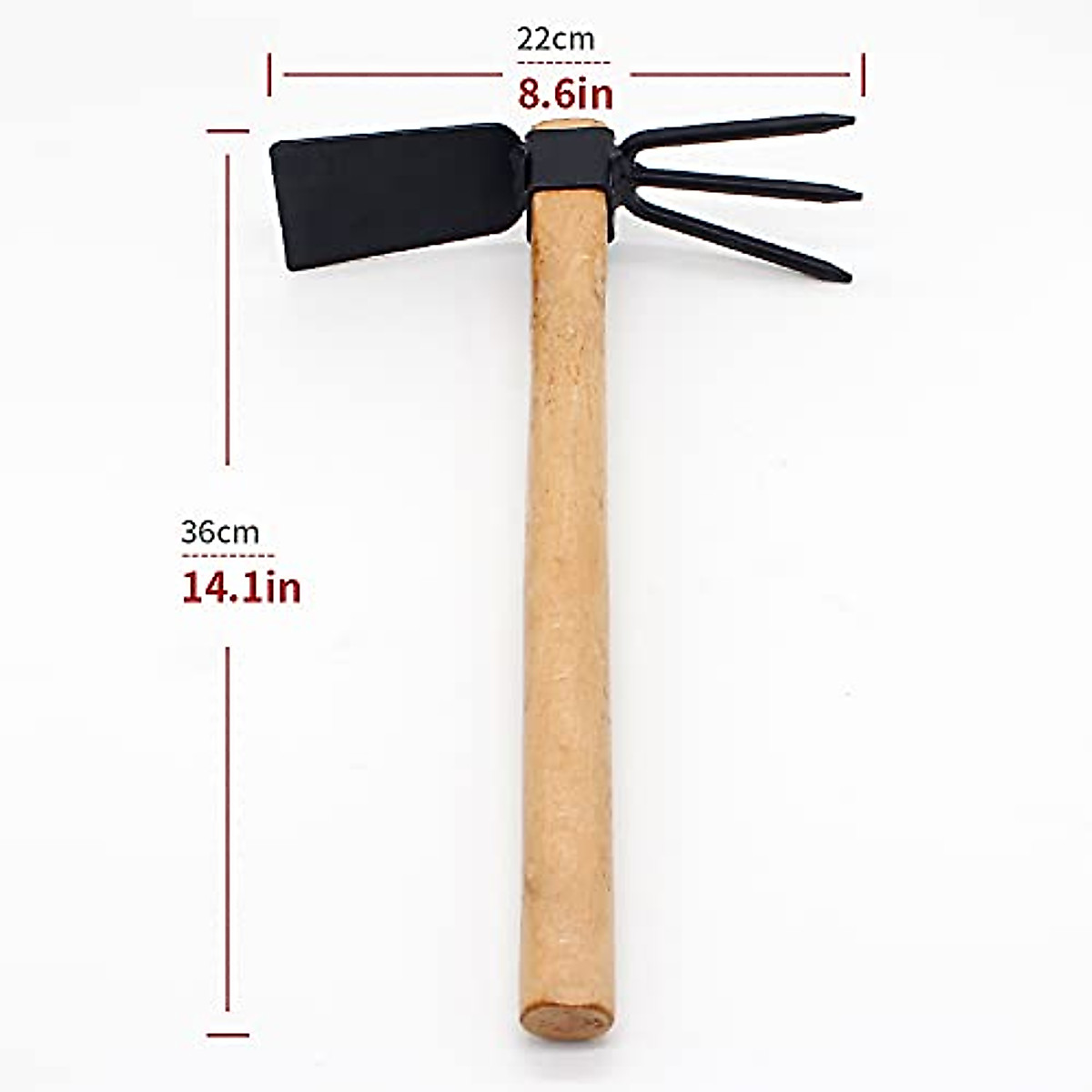 konrissun Garden Tools Garden Hoe Garden Shovel and Hoe Flower and Vegetable Tiller Garden Tools Hoe with Wooden Handle Garden Tools