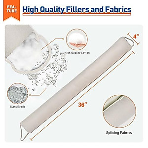 MAGZO Door Draft Stopper 36 Inch-Beige, Under Door Draft Blocker Air Stopper Door Bottom Insulation Snake Draft Stopper