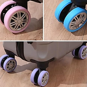 Loopyaura 12PCS Suitcase Wheel Covers, Luggage Wheel Covers Reduce Noise, Silicone Suitcase Wheel Cover, Luggage Compartment Wheel Protection Cover (Purple)