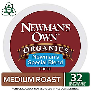 Newman's Own Organics Special Blend, Single-Serve Keurig K-Cup Pods, Medium Roast Coffee, 32 Count